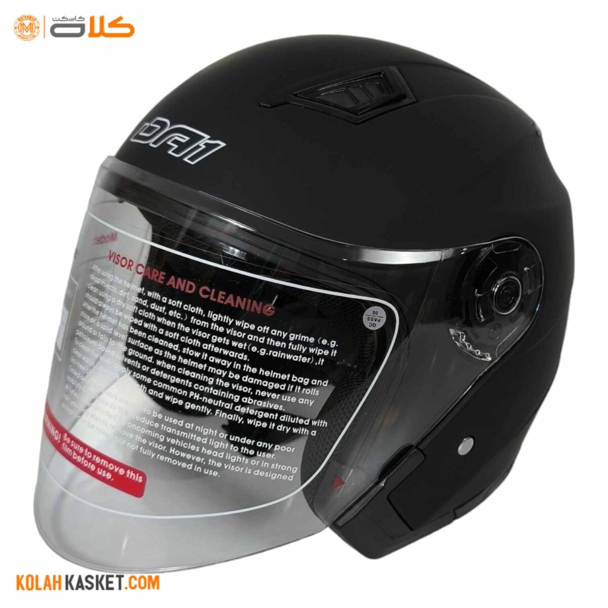 کلاه کاسکت بدون فک عینک دار مشکی DA1 | مدل 403 M BLK