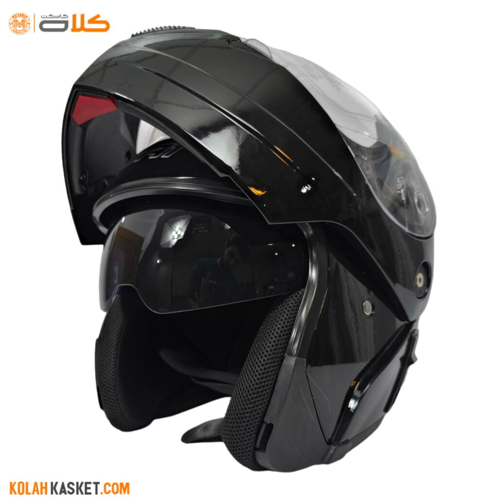 کلاه فک متحرک مشکی DA1 | مدل 102 Shiny - خرید کلاه کاسکت