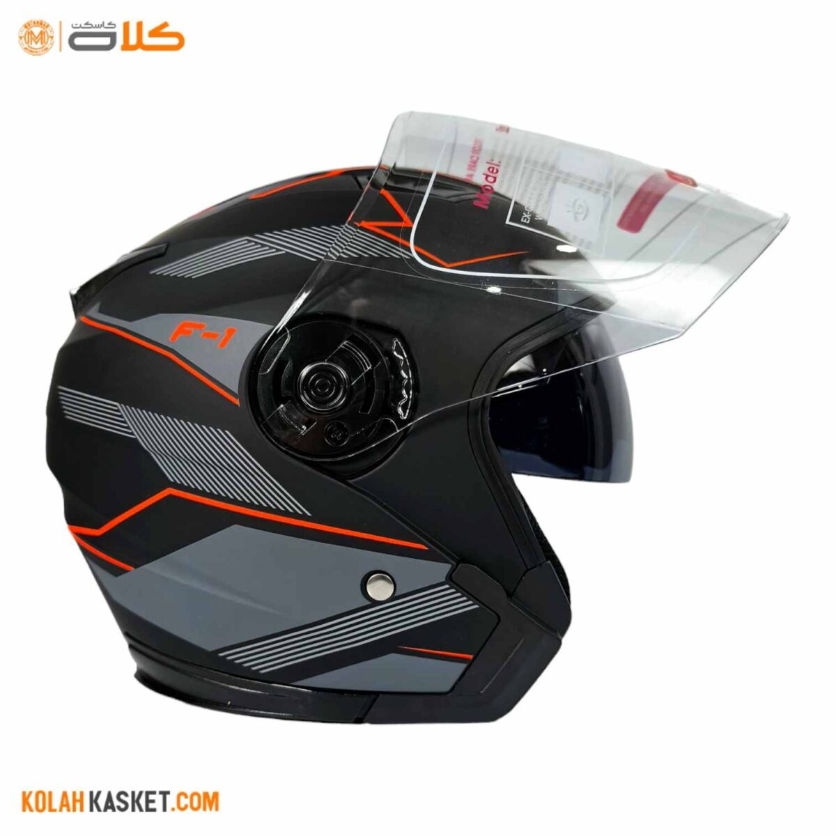 کلاه کاسکت بدون فک عینک دار طوسی DA1 | مدل 403 MGray