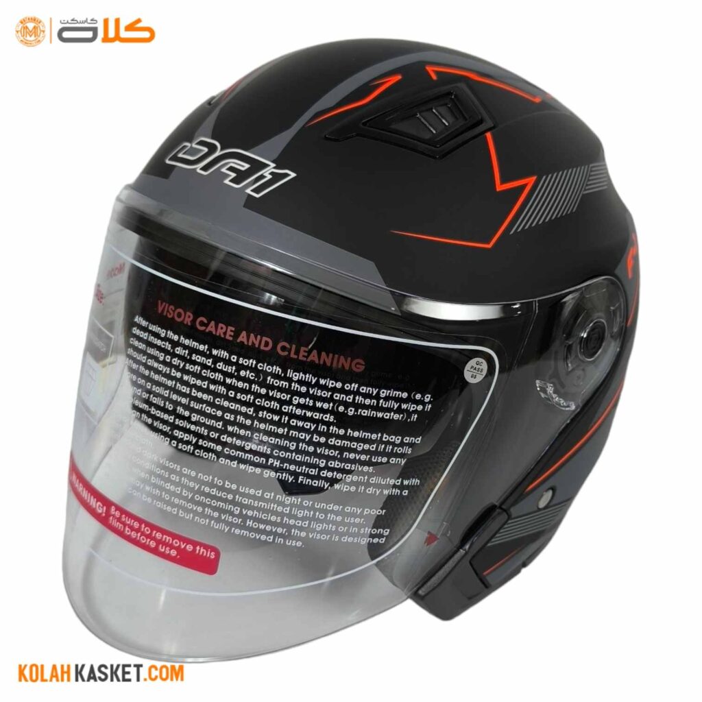 کلاه کاسکت بدون فک عینک دار طوسی DA1 | مدل 403 MGray