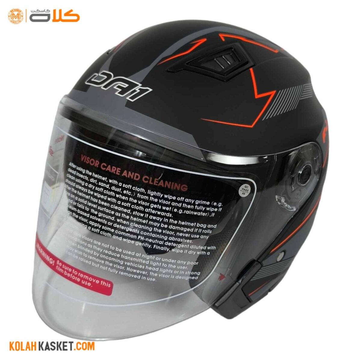 کلاه کاسکت بدون فک عینک دار طوسی DA1 | مدل 403 MGray